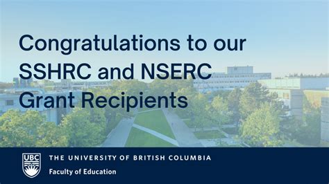 Congratulations To Our Sshrc And Nserc Grant Recipients Faculty Of Education