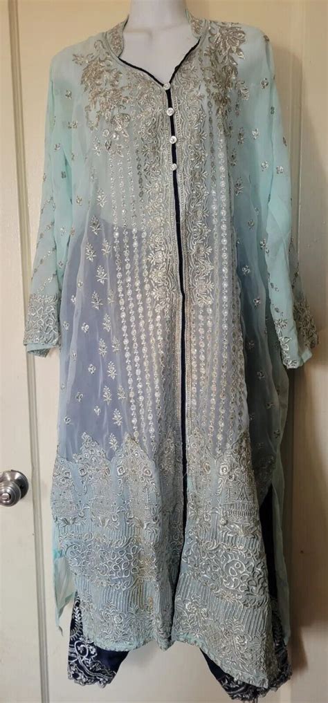 Ladies Pakistani Readymade Shalwar Kameez Chiffon Org Gem