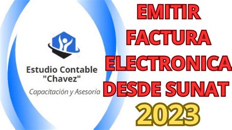Como Emitir Factura Electronica Desde Portal Sunat 2023 Actualizado