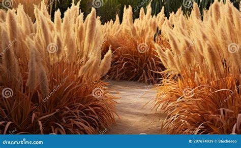 Hyper Realistic Desert Pathway With Tall Grasses Vray Tracing Royalty