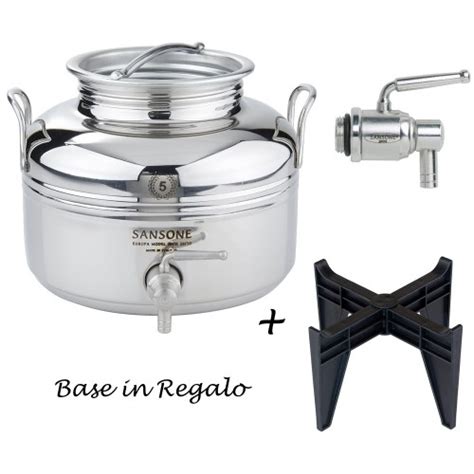 Fusto Per Olio Sansone 5 Litri In Acciaio Inox Contenitore Con