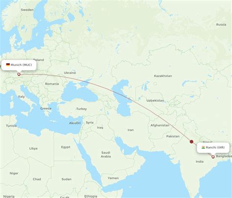 Flights From Munich To Ranchi Muc To Ixr Flight Routes