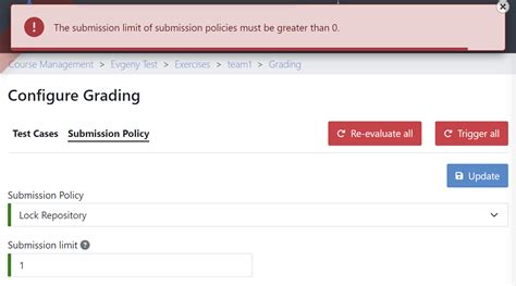 Programming Exercises Submission Limit Field Is Not Keeping Its