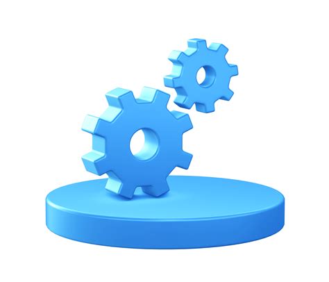 3d Illustration Icon Of Setting Gear Configuration With Circular Or