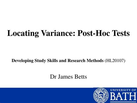 Ppt Locating Variance Post Hoc Tests Powerpoint Presentation Free