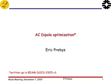 Ppt Ac Dipole Optimization Powerpoint Presentation Free Download