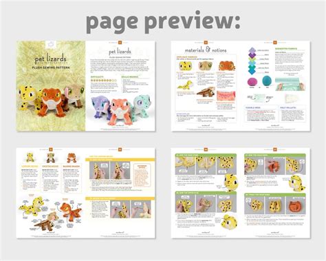 Pet Lizard Plush Sewing Pattern Pdf Tutorial Leopard Gecko Etsy