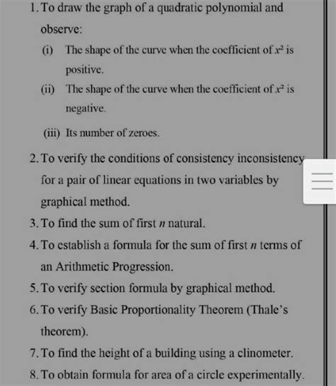 Solved: To draw the graph of a quadratic polynomial and observe: (i ...