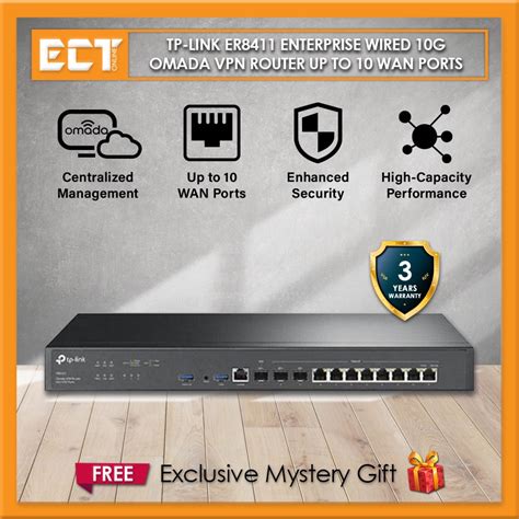 Tp Link Er8411 Enterprise Wired 10g Omada Vpn Router Up To 10 Wan Ports