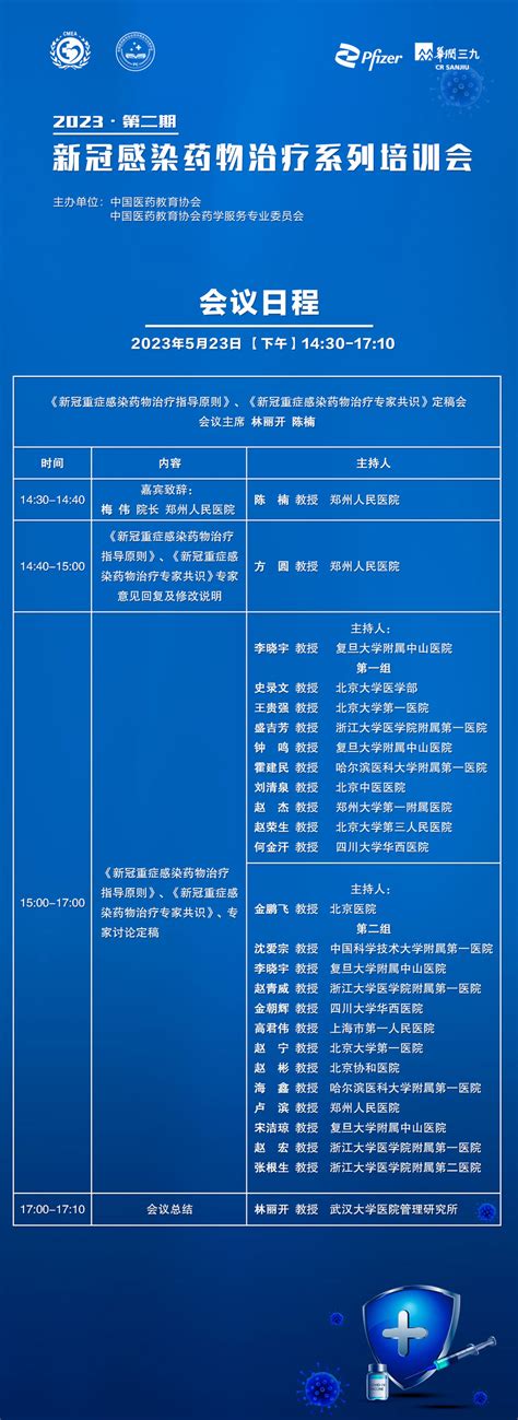 慢病界 第二期新冠感染药物治疗系列培训会即将召开