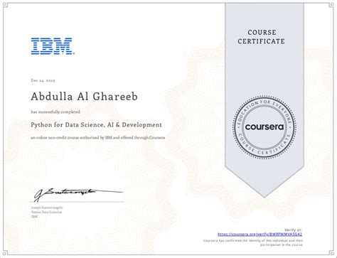Completed Python Course With Ibm Abdulla Al Ghareeb Posted On The