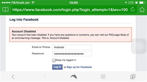 Disabled Facebook Account Facebook 2016 Error Policy