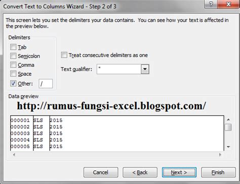 Rumus Fungsi Excel Fungsi Delimited Pada Text To Columns