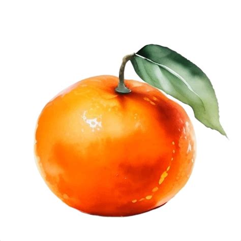 Premium Vector Fresh Orange Fruit With Leaf Watercolor Painting