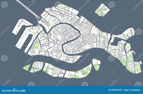 Map Of The City Of Venice Italy Stock Illustration Illustration Of