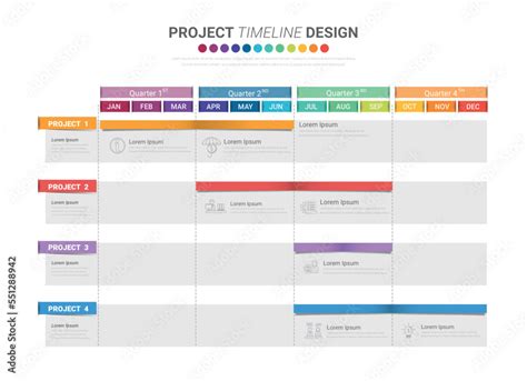 Project Time Plan Business Template With Project Tasks In Year Or Months Easy To Use For