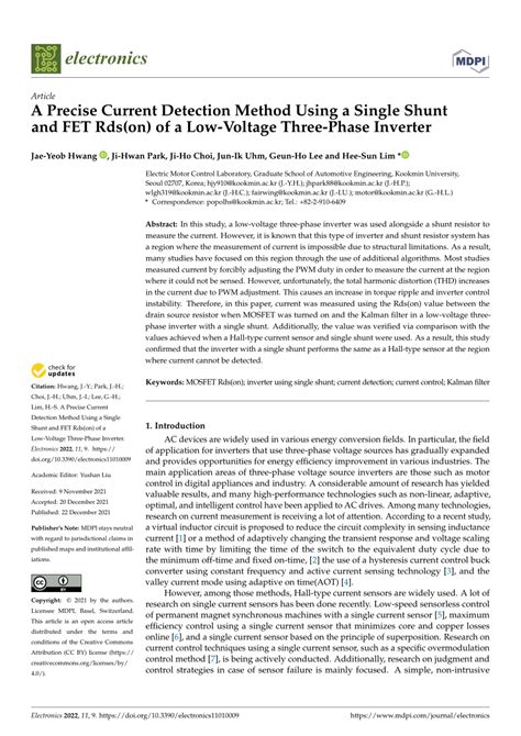 Pdf A Precise Current Detection Method Using A Single Shunt And Fet