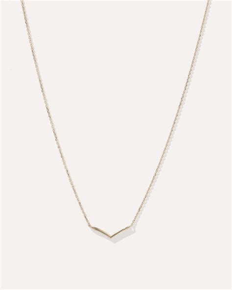 14k Gold Wishbone Necklace