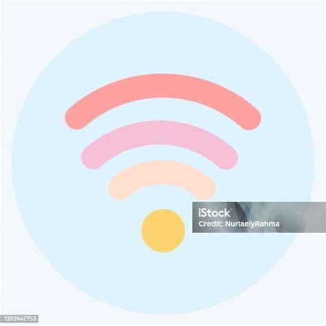 아이콘 와이파이 모바일 앱 기호에 적합합니다 컬러 메이트 스타일 편집 가능한 간단한 디자인 디자인 템플릿 벡터 간단한 기호 그림 가상현실에 대한 스톡 벡터 아트 및 기타