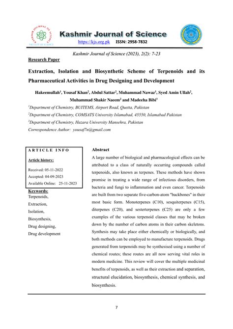 Pdf Extraction Isolation And Biosynthetic Scheme Of Terpenoids And