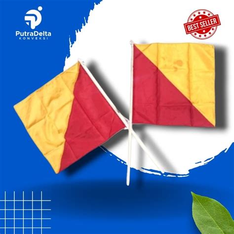 Jual Bendera Semaphore Pramuka 2 Pcs Dan Stick Stik 2 Pcs Bendera