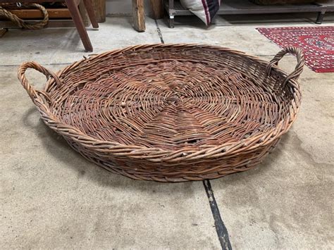 Vintage European Flat Basket At 1stdibs