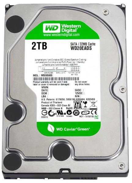 Hard Disk 2tb Western Digital Green Wd20eads Buffer 32 Mb Sata2 7200rpm