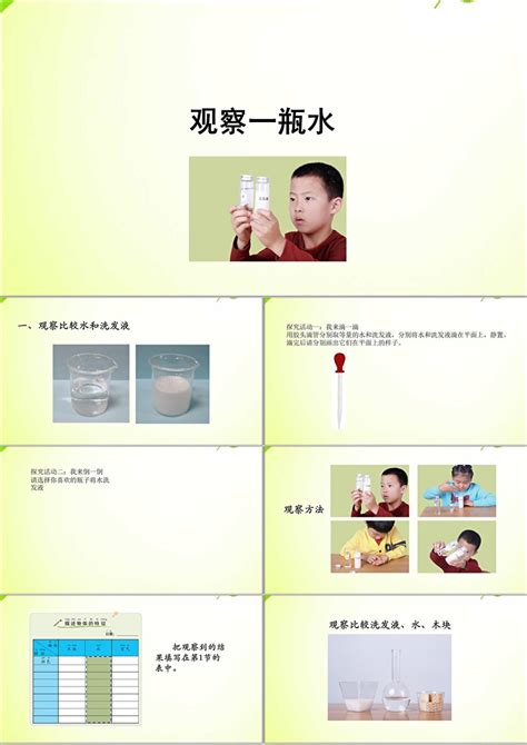 观察一瓶水ppt课件一年级下册科学卡卡办公