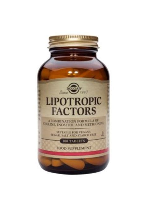 ЛИПОТРОПНИ ФАКТОРИ таблетки 100 бр. СОЛГАР | LIPOTROPIC FACTORS tabs ...