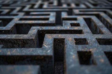 Premium Photo A Detailed Shot Of A Maze Made Up Of Black Square Walls