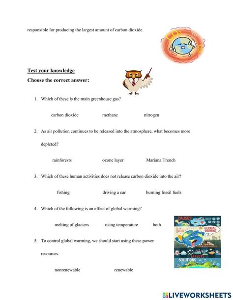 Global Warming Free Interactive Worksheets 975927