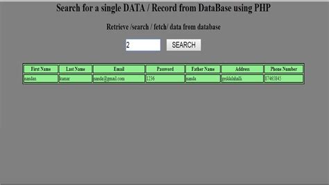 How To Retrieve A Single Datarecord From Database Using Php Mysql