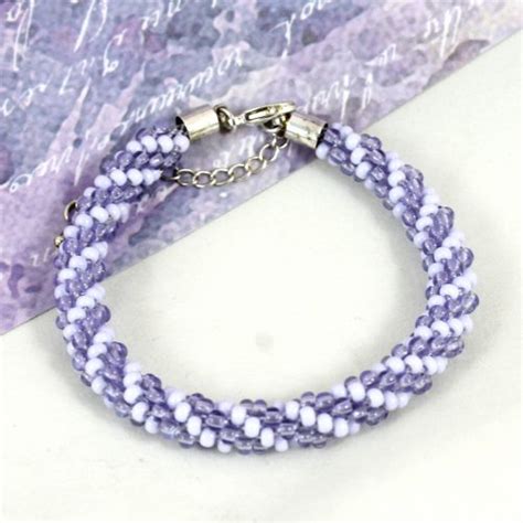 Lilac Beaded Kumihimo Bracelet Kits Kumihimo Riverside Beads
