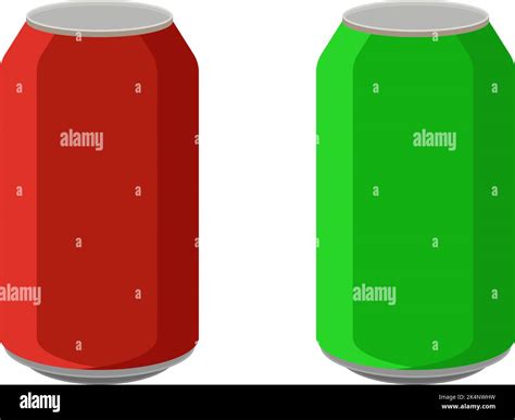 Green And Red Can Illustration Vector On A White Background Stock