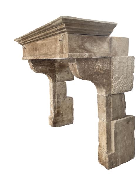 Classic Timeless French Rustic Limestone Fireplace Surround The