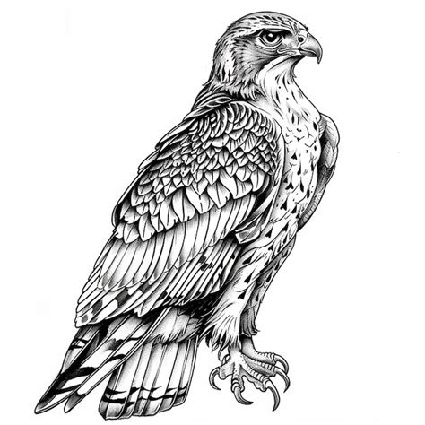 Hawk Tattoo With Sharp Features And A Powerful Presence Premium Ai