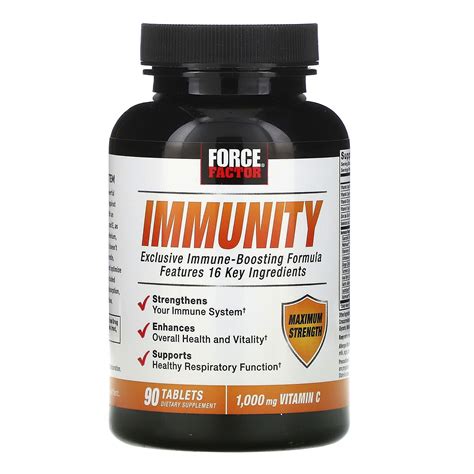 Force Factor Immunity 1000 Mg 90 Tablets Allnatural