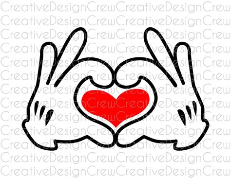 Mickey Heart Hands Svg Mickey Valentine Svg Valentines Day