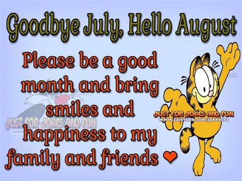 Garfield Goodbye July Hello August Graphic Pictures Photos And