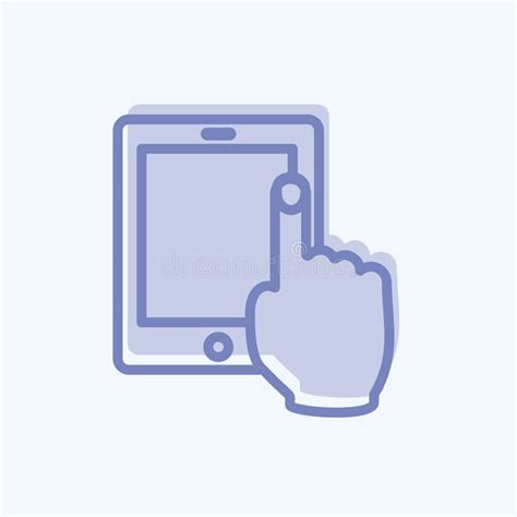 Icon Using Touch Device Suitable For Hand Actions Symbol Two Tone Style Simple Design