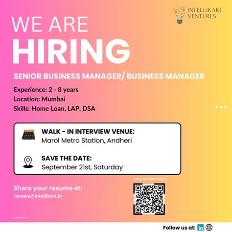 Careeropportunity Mumbai Businessmanagers Senior Businessmanagers Fintech Experience