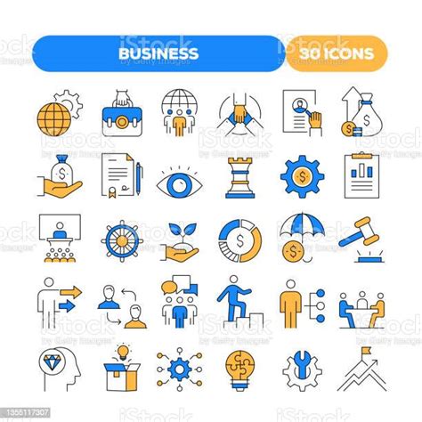 Ilustración De Conjunto De Iconos De Línea Plana Relacionados Con El