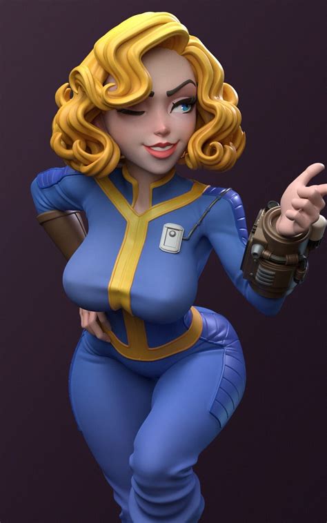 Fallout Vault Girl 3d Printed Resin Figure Paintedunpainted Etsy