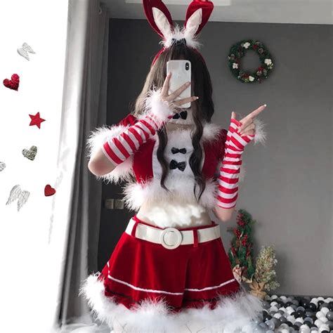 Sexy Cute Christmas Bunny Girl Cosplay Maid Outfit Ub3481 Uoobox