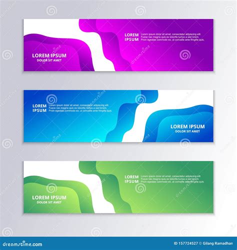 Business Banner Template Gradient Color Modern Layout Web Header Footer Advertising Stock