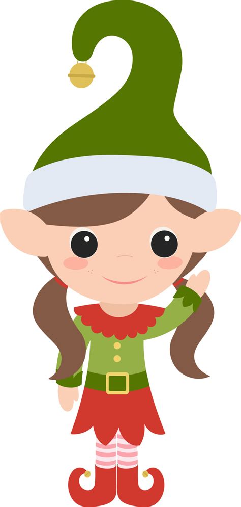 Cute Girl Christmas Elf Vector Illustration 12884282 Vector Art At Vecteezy