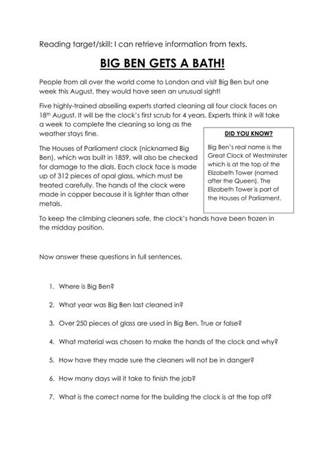 Year 4 Reading Comprehension Assessment
