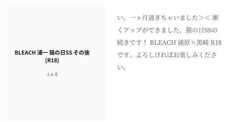 R 18 Bleach 浦原喜助 Bleach 浦一 猫の日ss その後r18 ふぉるの小説 Pixiv