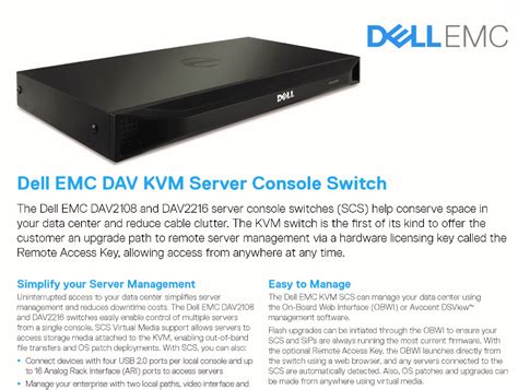 Dell Dav2108 8 Port Analog Upgradeable To Digital Kvm Switch With 1