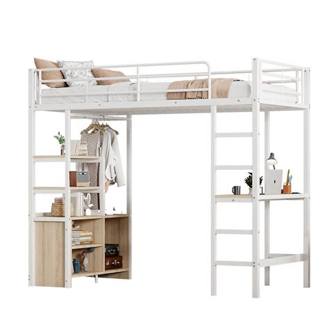 Redom Kinderbett Hochbett Stauraumbett Eisenbett Metallbett Einzelbett